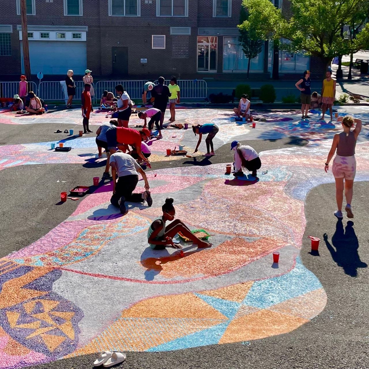 Yale Corner Comes Alive With Colorful Parking Lot Mural, Painted by 200 ...