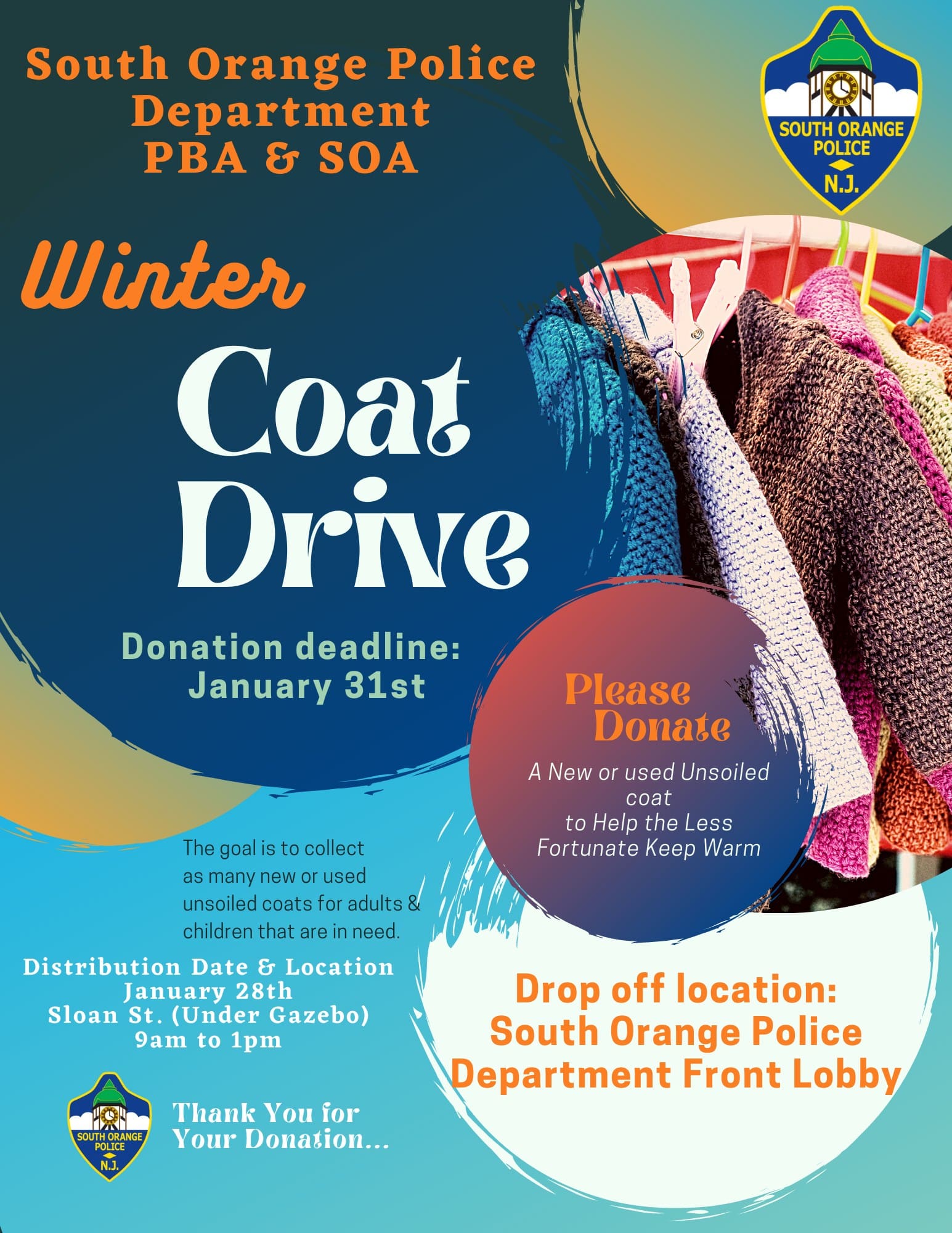 South Orange Police PBA & SOA Winter Coat Drive in Full Swing - The ...