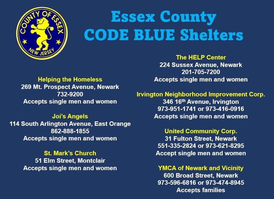 Essex County Enacts Code Blue to Shelter Homeless During Extreme ...