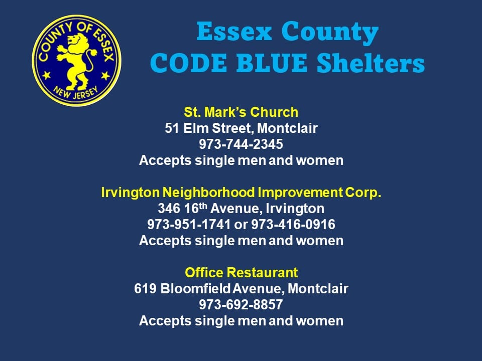 Essex County Enacts Code Blue, Opens Warm Shelters - The Village Green