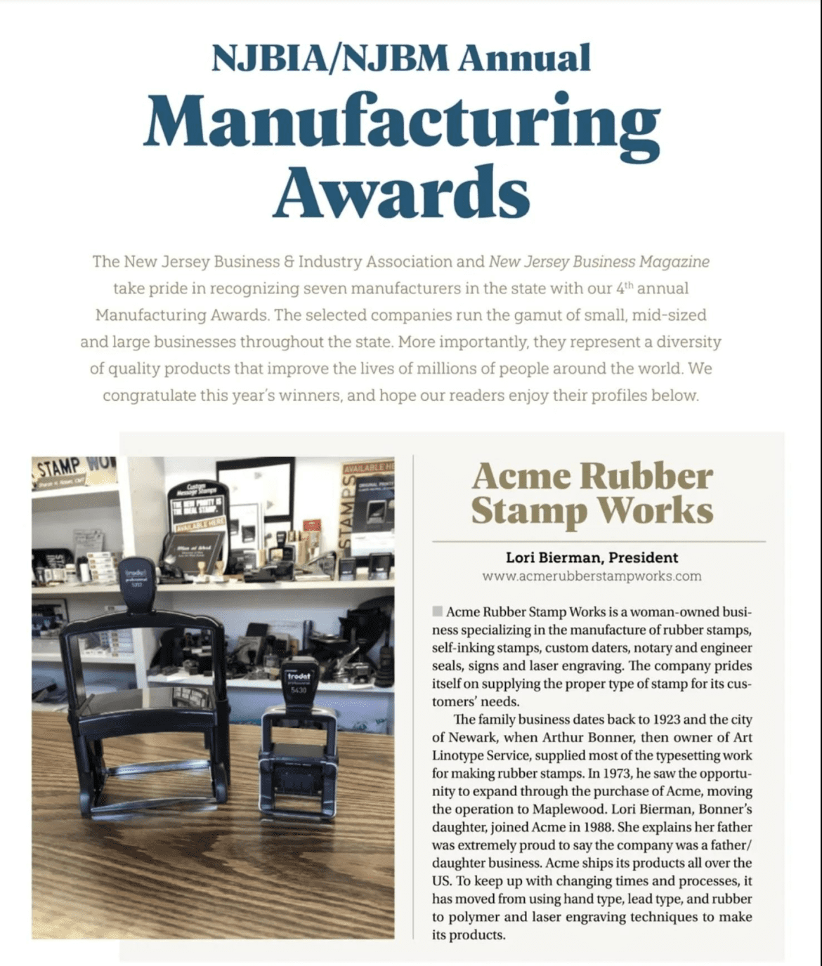 Maplewood's Acme Rubber Stamp Works Awarded $10K Small Biz Grant - The ...