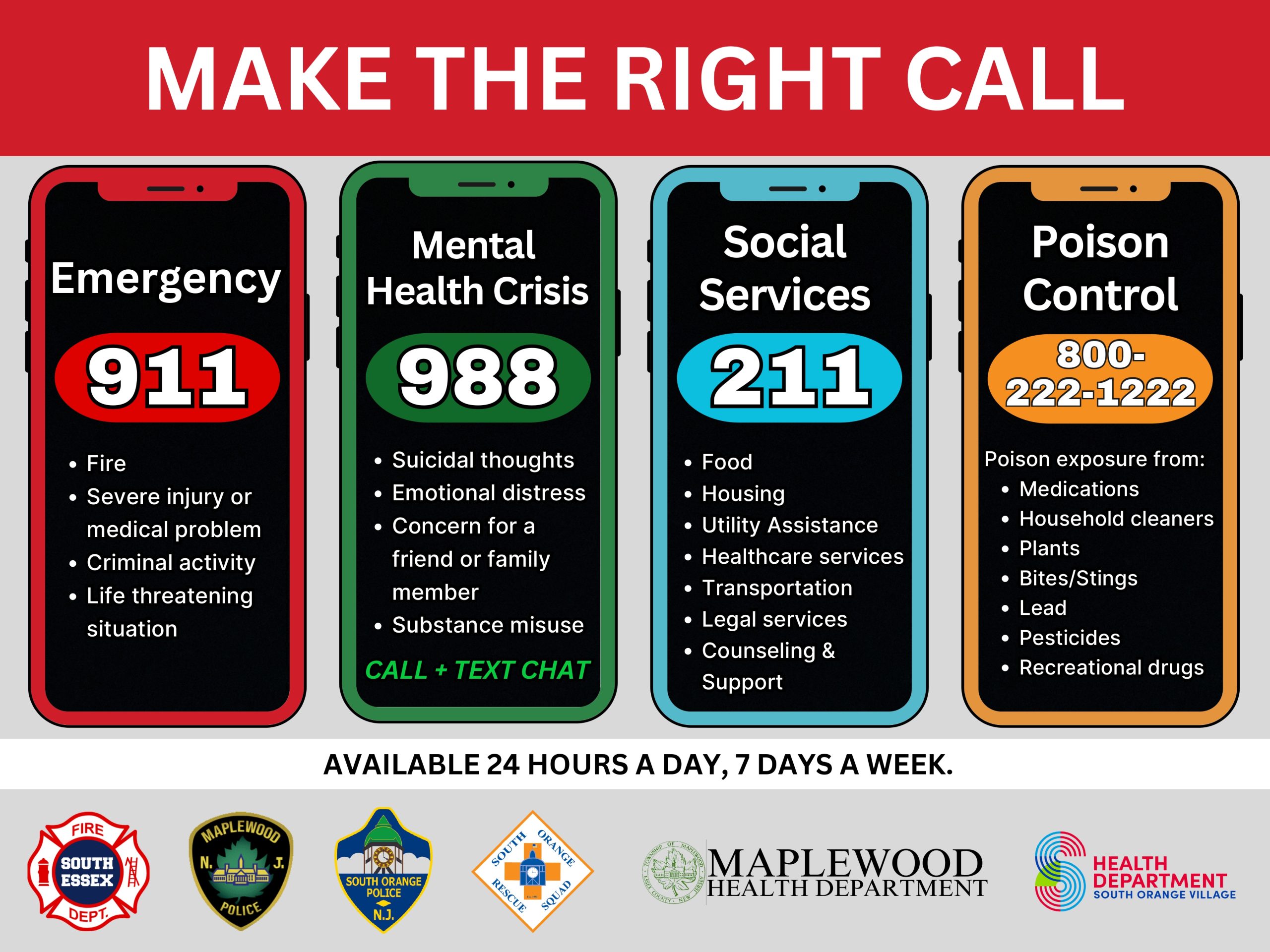 Make the Right Call — Maplewood & South Orange Focus on Mental Health ...