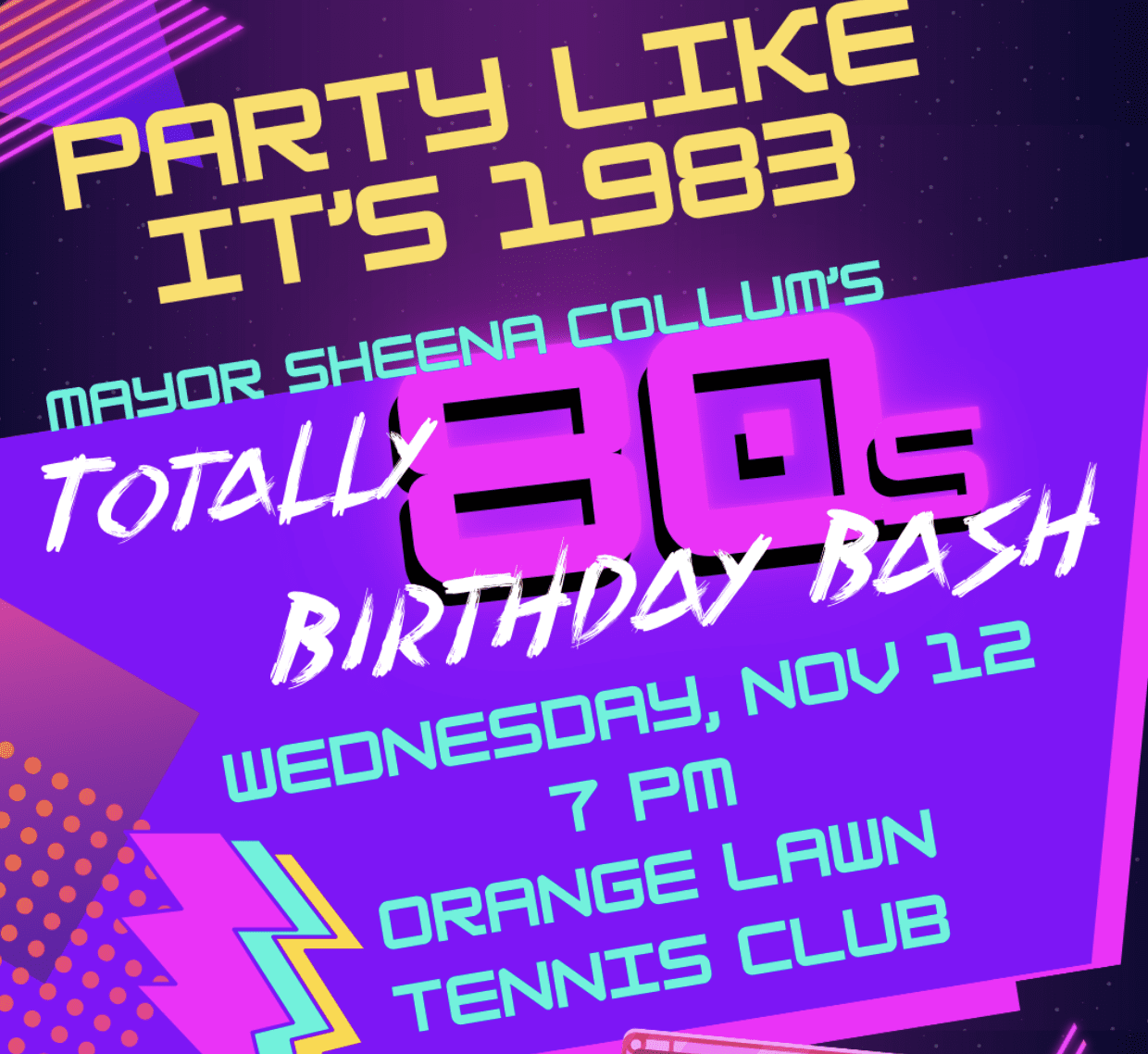 Mayor Sheena Collum Throws 'Totally 80s Birthday Bash' to Beneift South ...